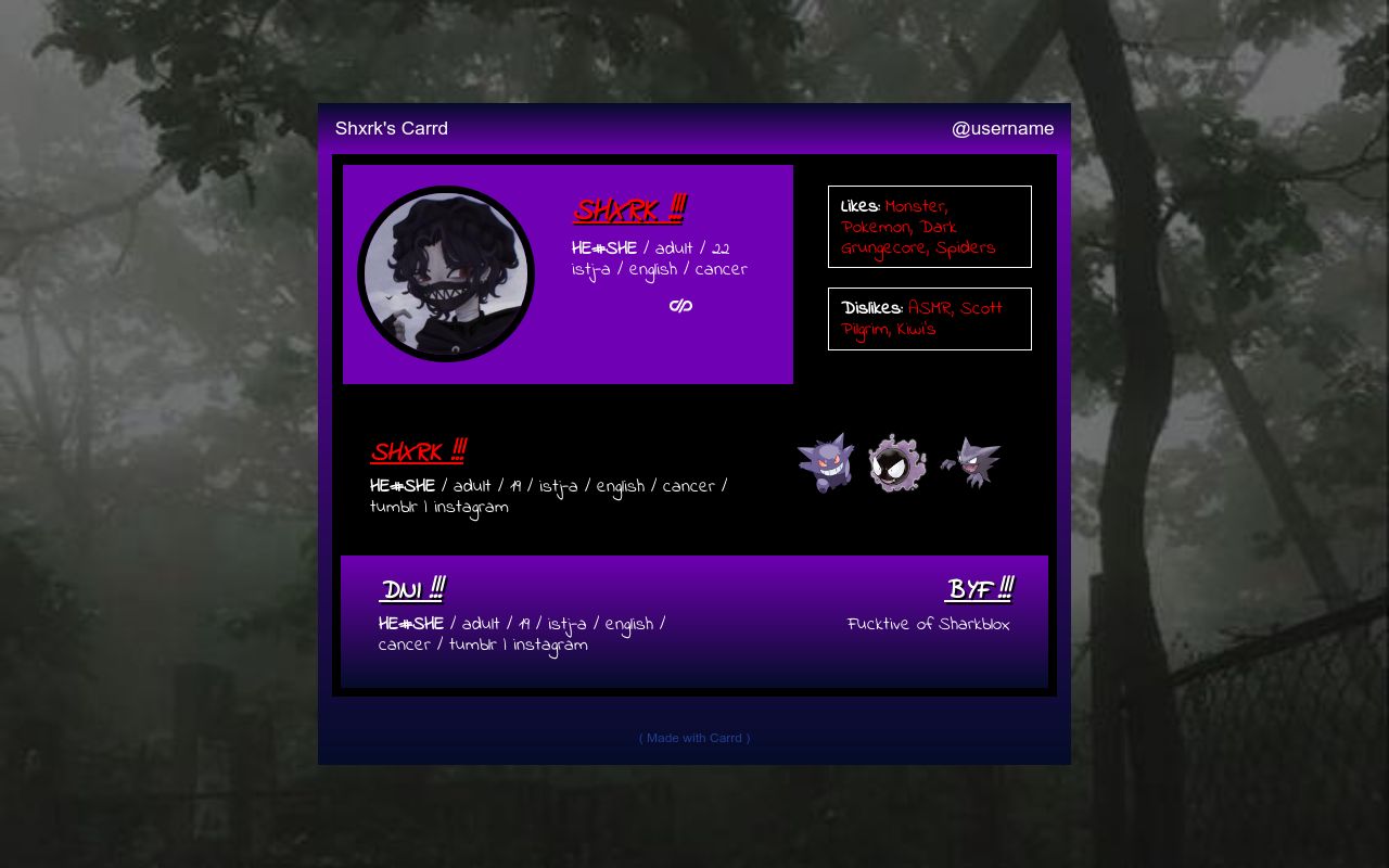 SHXRK's Carrd